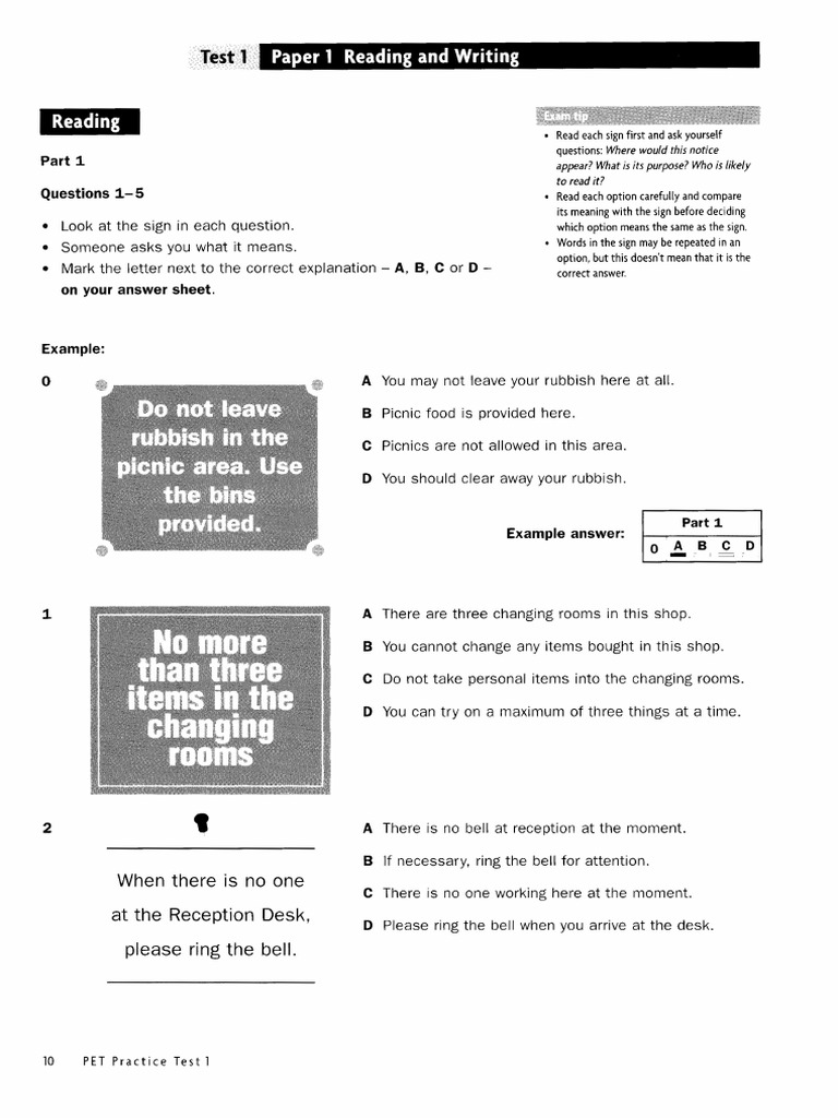 PET Test 1 PDF | PDF
