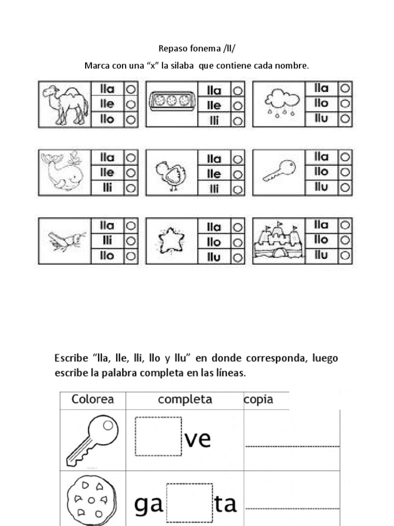 Repaso Fonema LL PDF | PDF