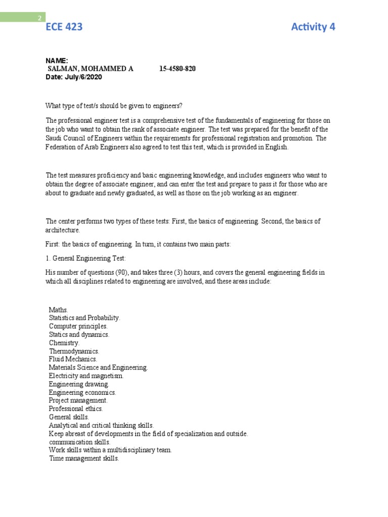 ECE 423 Activity 4: Name: Salman, Mohammed A 15-4580-820 Date: July/6/ ...