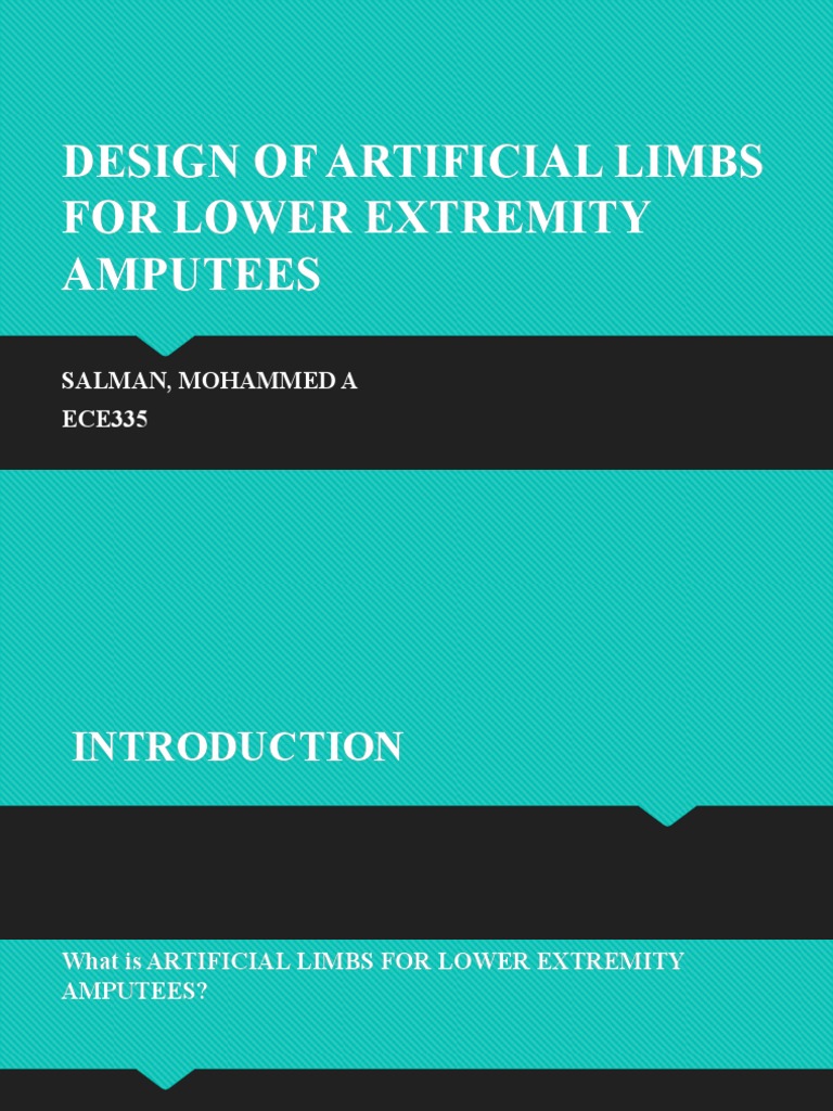 Design of Artificial Limbs | PDF | Prosthesis | Amputation