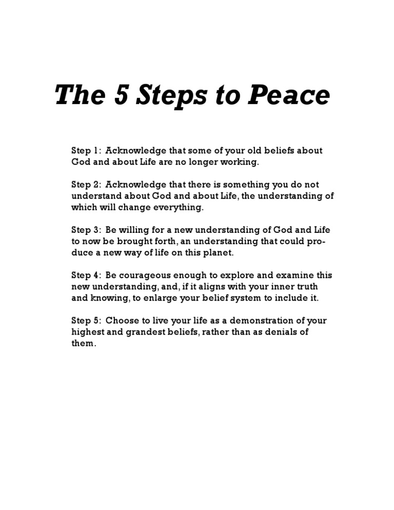 5 Steps To Peace | PDF