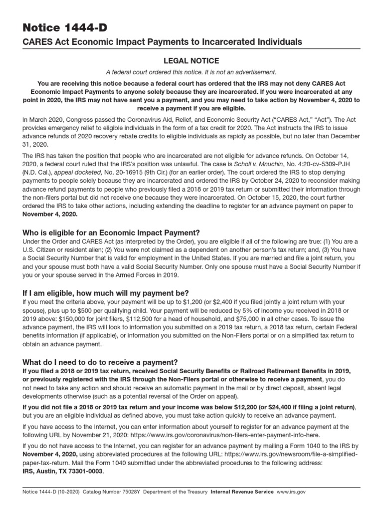IRS Notice 1444-D | PDF | Tax Return (United States) | Social Security ...