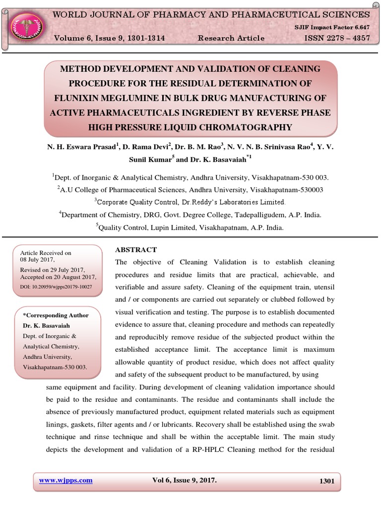 Method Validation - Cleaning | PDF | Detection Limit | High Performance Liquid Chromatography