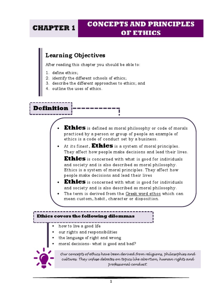 ETHICS Chapter 1 | PDF | Morality | Virtue Ethics