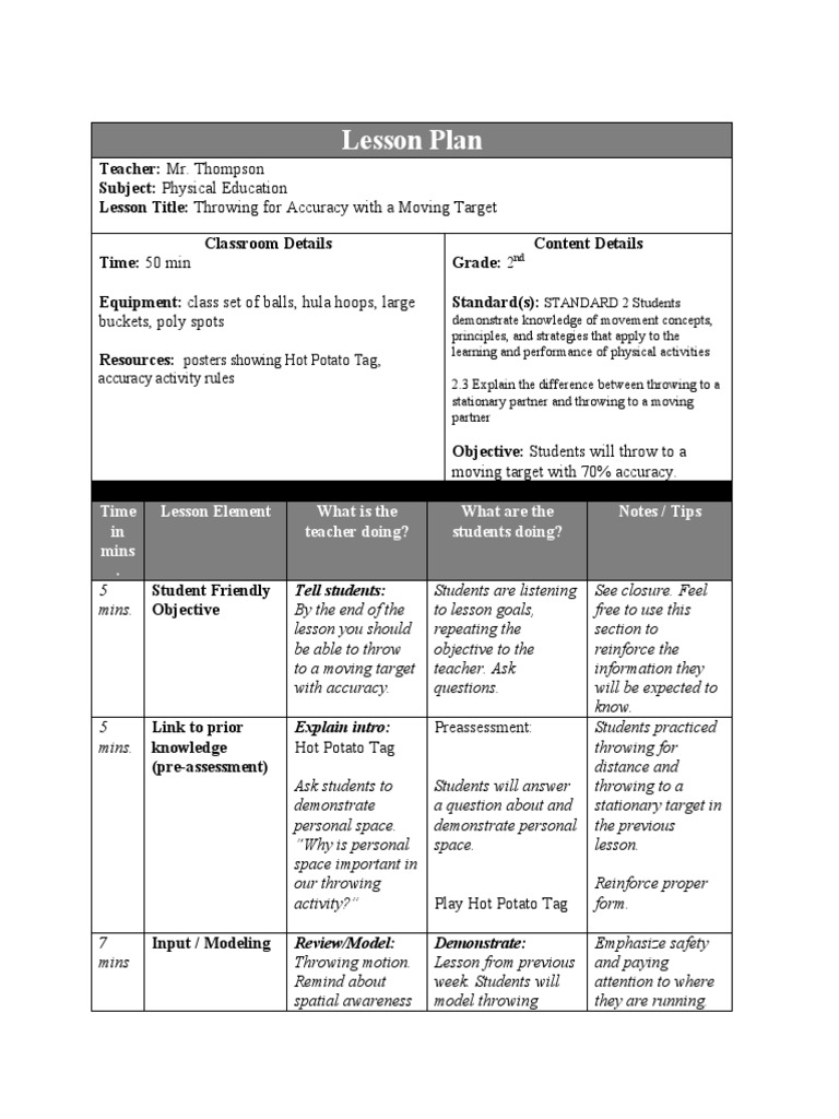 Assignment 3b Lesson Plan | PDF | Lesson Plan | Learning
