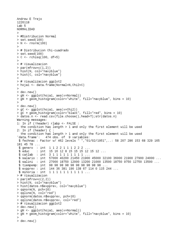Lab 5 Ea Pdf Errors And Residuals Coefficient Of Determination