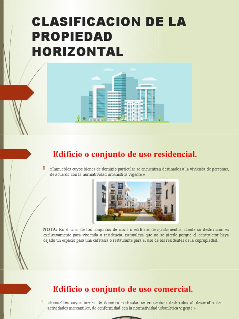 Clasificacion de La Propiedad Horizontal | PDF | Urbanismo | Propiedad