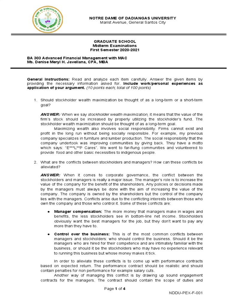 Morales, Shaneen Angelique P. - Midterm-Exam-BA-303-1st-Sem-2020 PDF ... Morales, Shaneen Angelique P. - Midterm-Exam-BA-303-1st-Sem-2020 PDF ...