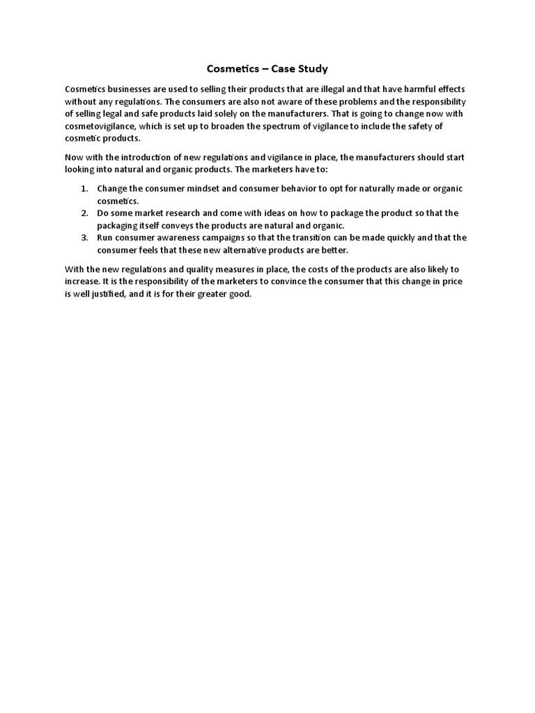 Cosmetics - Case Study | PDF
