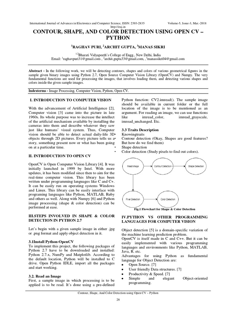 Contour, Shape, and Color Detection Using Open CV - Python | Download Free PDF | Computer Vision ...