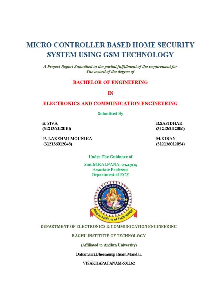 Micro Controller Based Home Security System Using GSM Technology | PDF ...