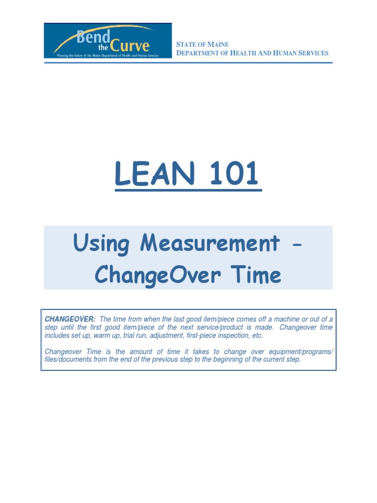 Lean 101: Using Measurement - Changeover Time | Download Free PDF ...