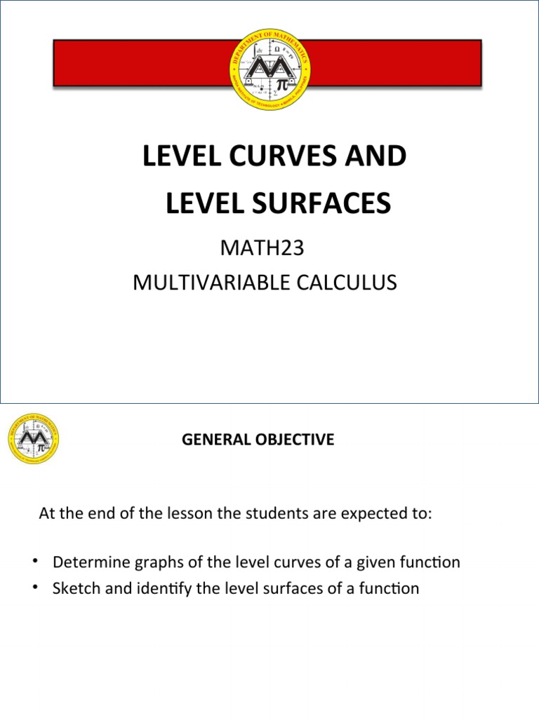 L7 Level Curves and Surfaces | PDF