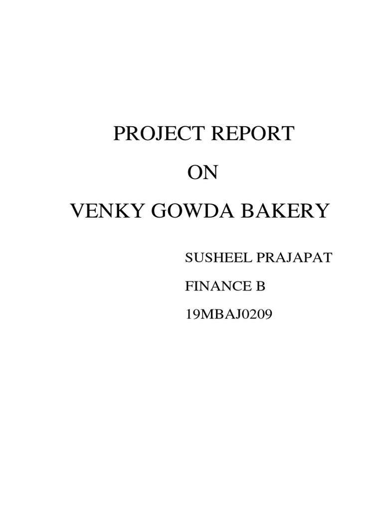 Bakery Report PDF | PDF | Foods | Business
