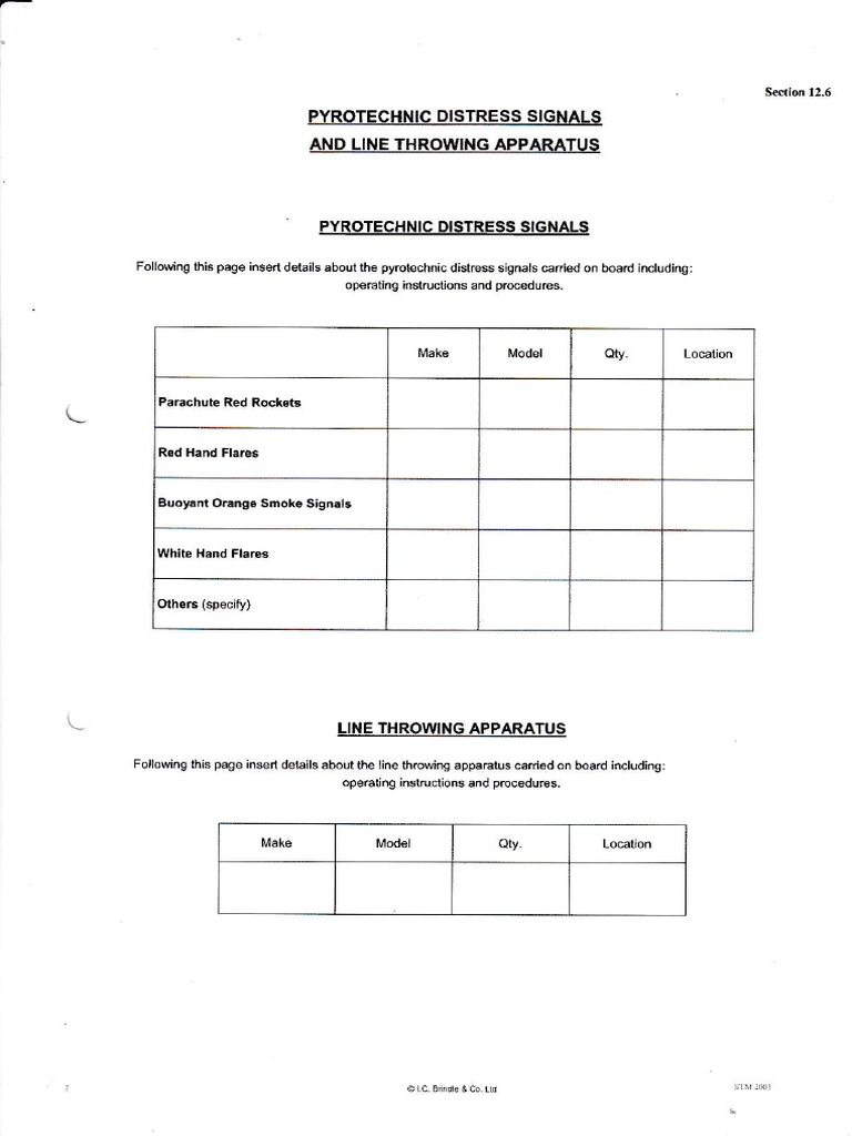 AND Throwng Apparatus: Pyrotechnic Distress Signals Line | PDF