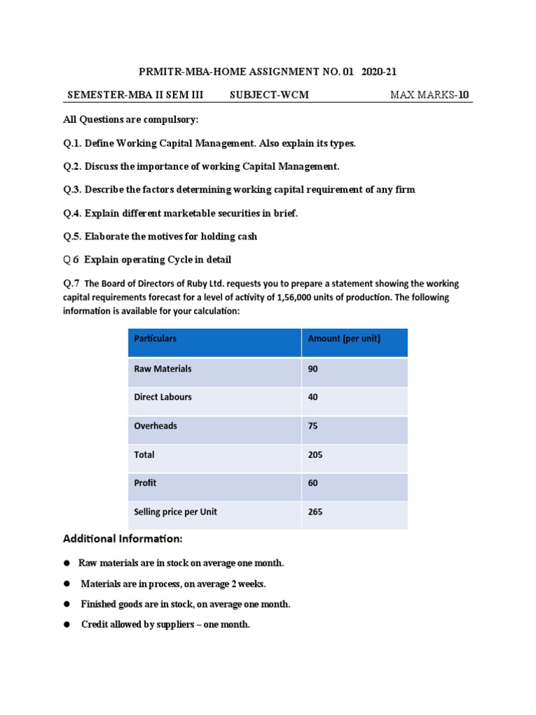 HOME ASSIGNMENT-01 Sem-III WCM | PDF