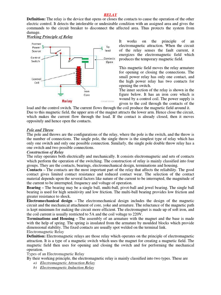 Relay PDF | PDF | Electromagnetic Induction | Relay