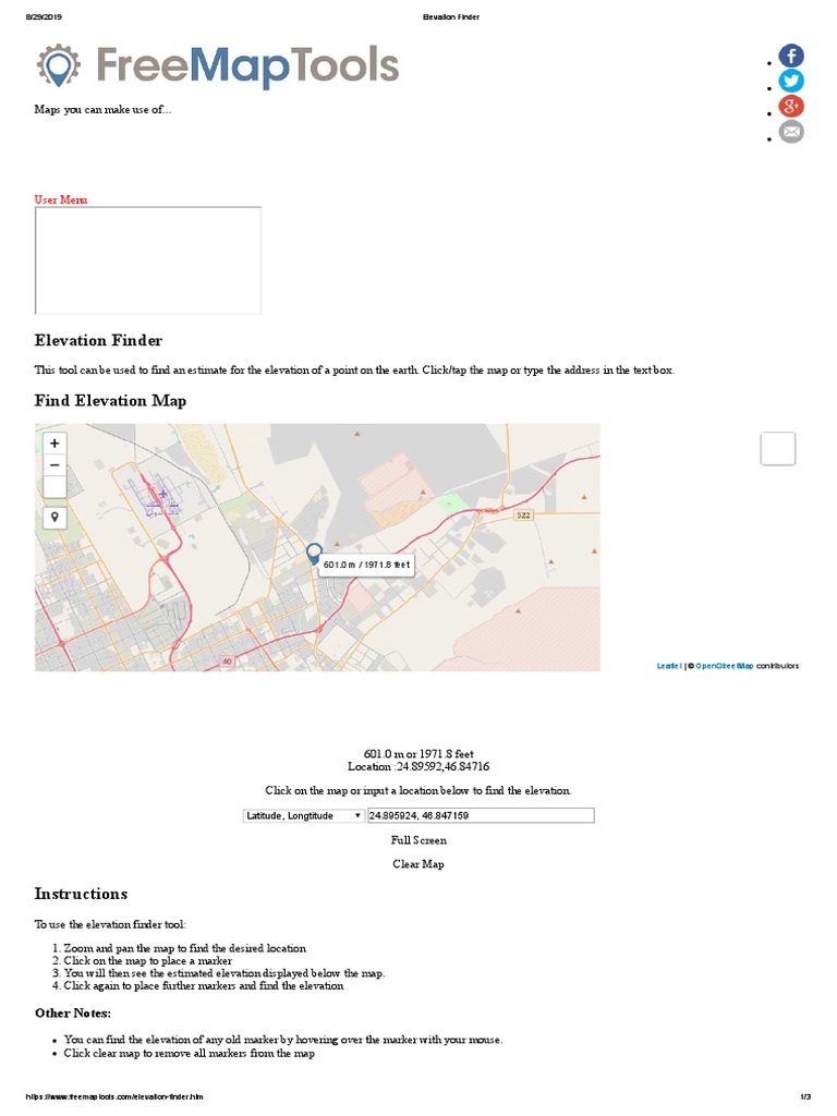 Elevation Finder | PDF