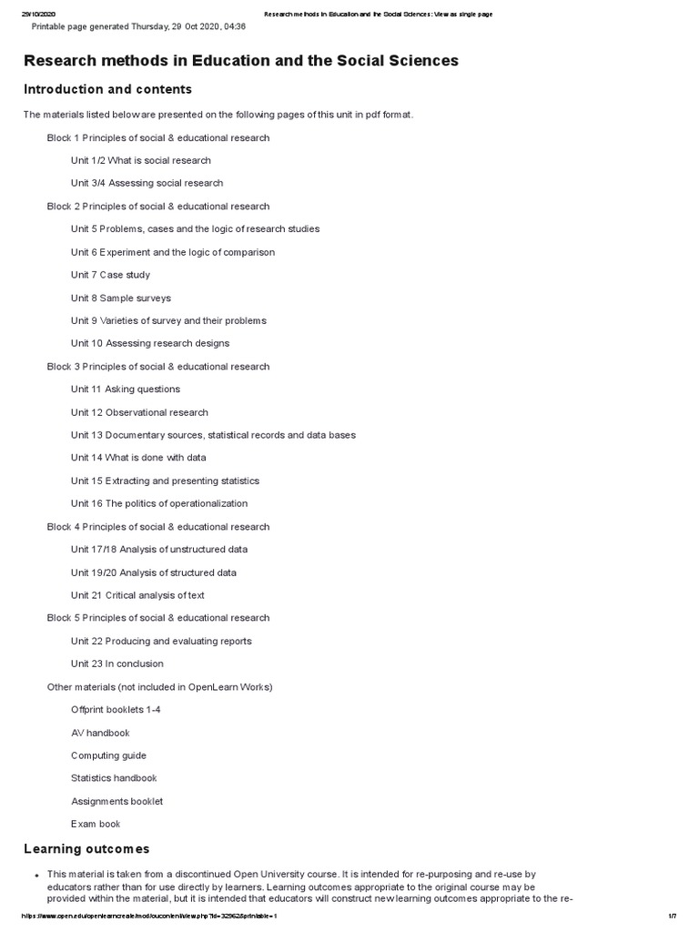 Research Methods in Education & Social Sciences | PDF | Social Research ...