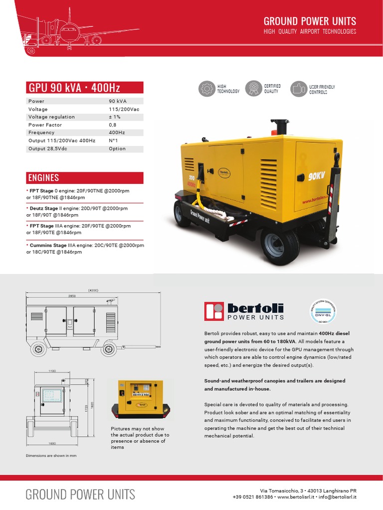 Gpu 90 Kva 400Hz: Ground Power Units | PDF | Rectifier | Electromagnetism