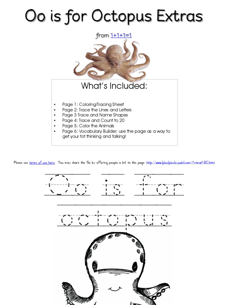 Oo Is For Octopus Extras: What's Included | PDF