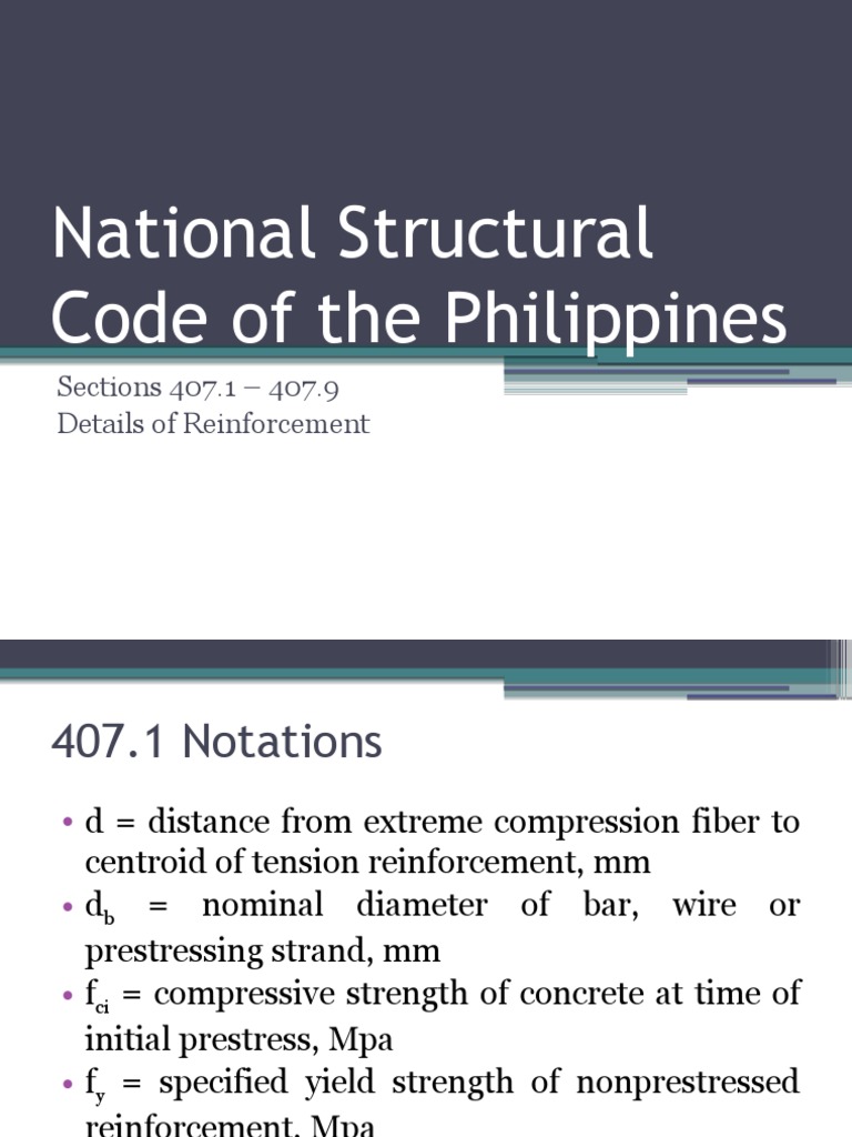 National Structural Code of The Philippines: Sections 407.1 - 407.9 ...
