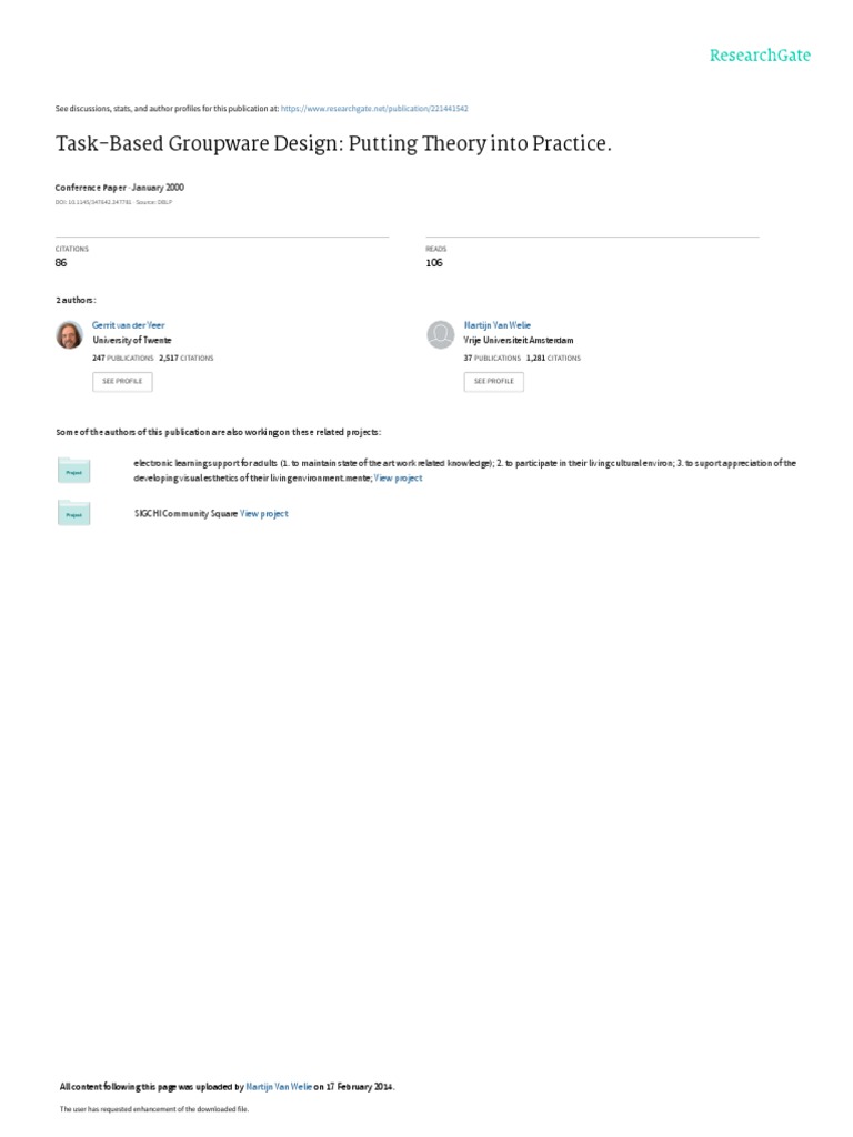 Groupware Design Method Puts Theory into Practice | PDF | Conceptual Model | Usability