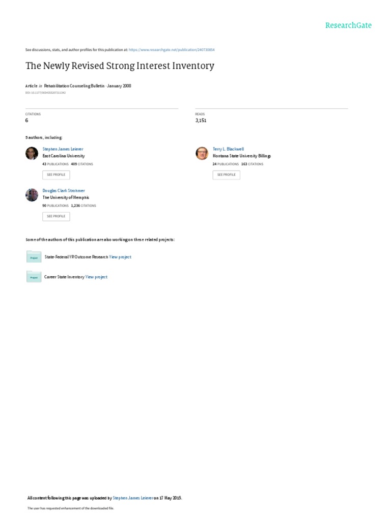 The Newly Revised Strong Interest Inventory | Download Free PDF ...