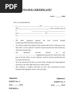 No Dues Certificate - Format | PDF