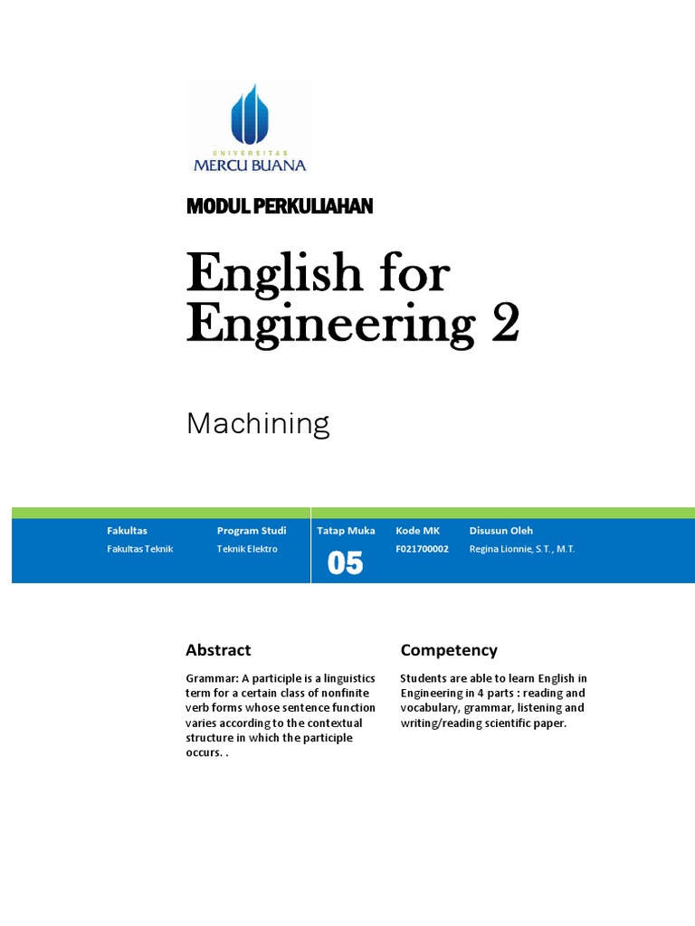 Machining English: An Introduction to Key Concepts and Terminology ...