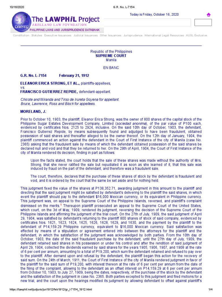 Strong Vs Repide | PDF | Lawsuit | Judgment (Law)