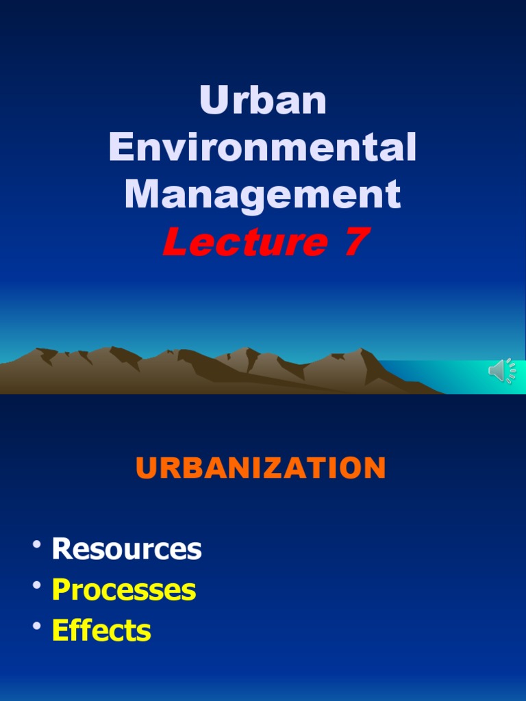 Urban Environmental Management | PDF | Pollution | Environmental Issues