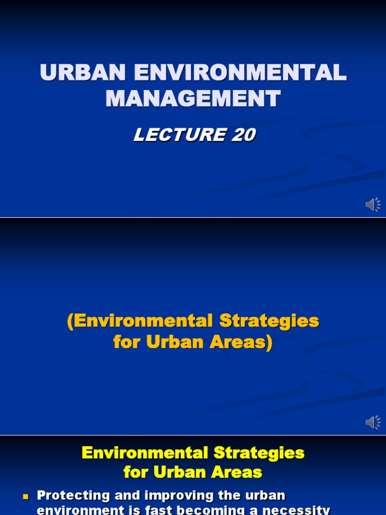 Urban Environmental Management | PDF | Environmental Resource ...