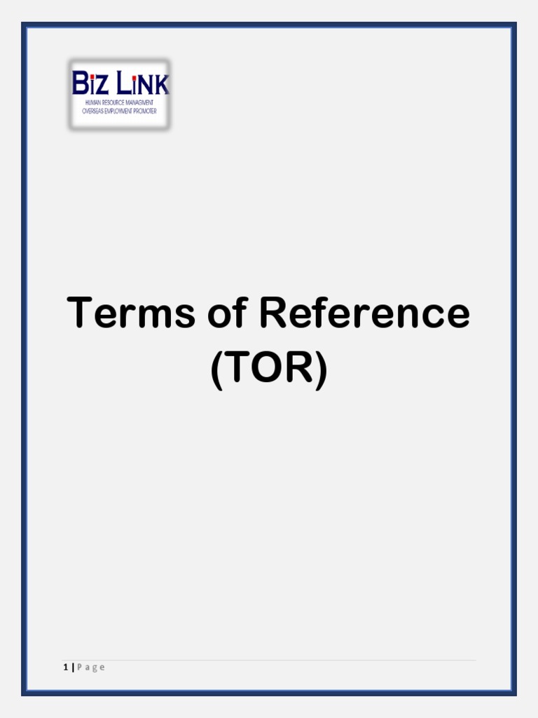 Terms of Reference Document Template | PDF | Games & Activities | Law
