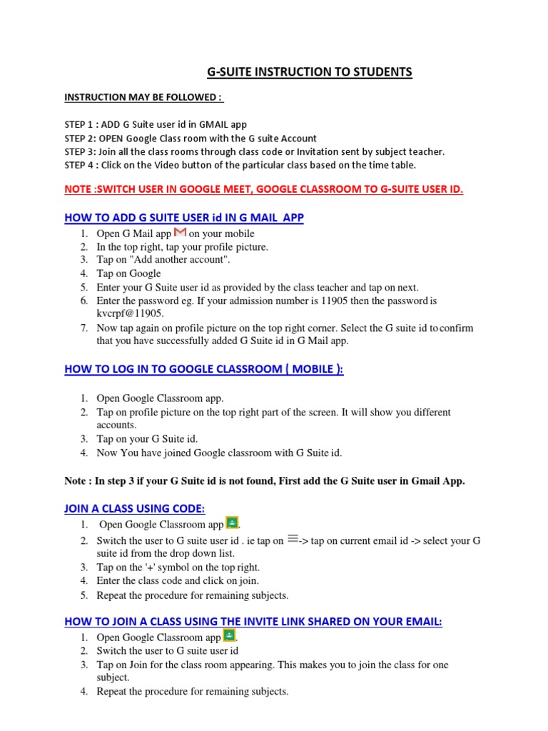 G Suite Setup Guide for Students | PDF | Gmail | Computer Mediated ...