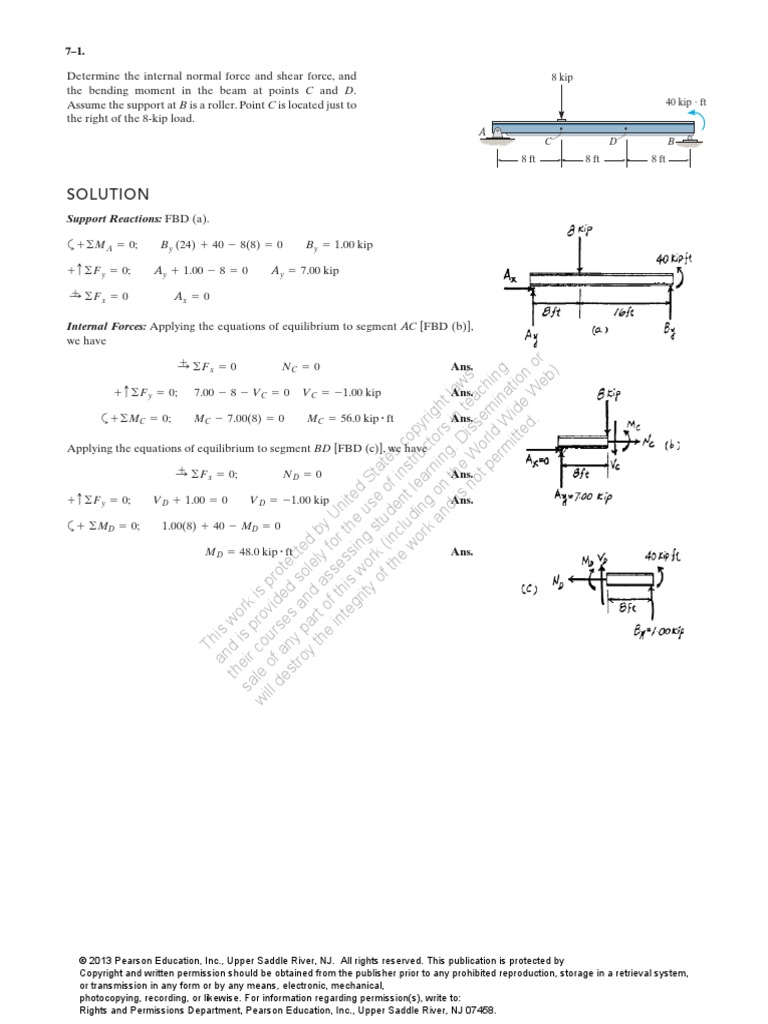 Solution Manual Mechanics For Engineers Statics 13th Chapter 7 RC ...