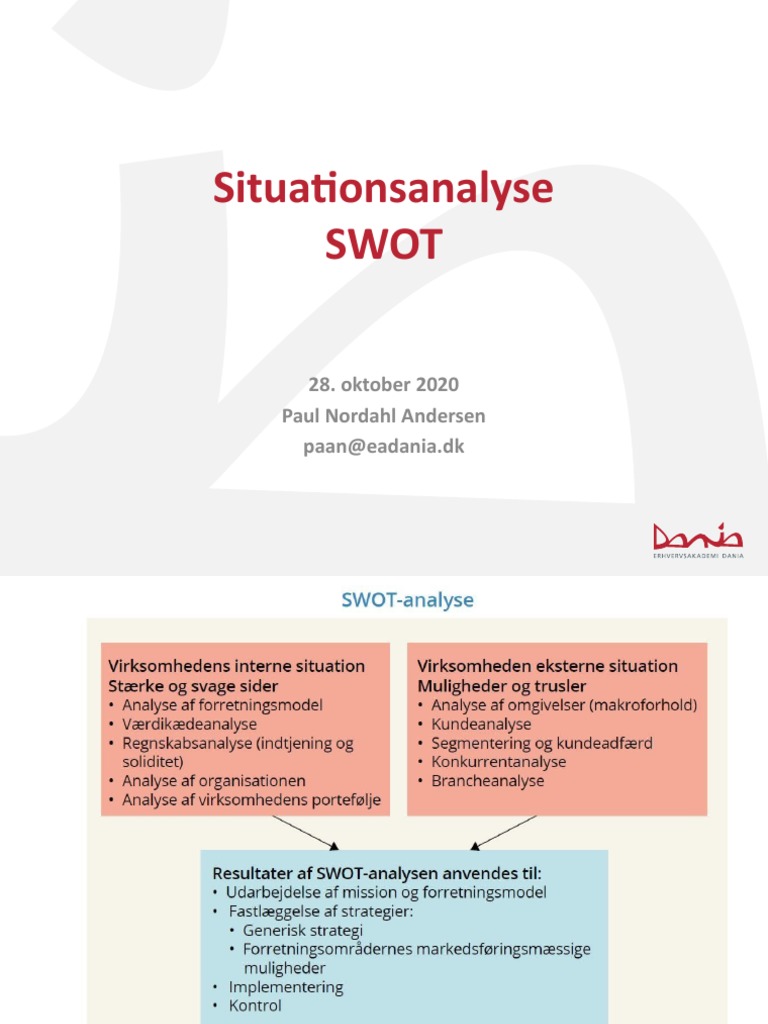 Situationsanalyse Swot: 28. Oktober 2020 Paul Nordahl Andersen Paan ...