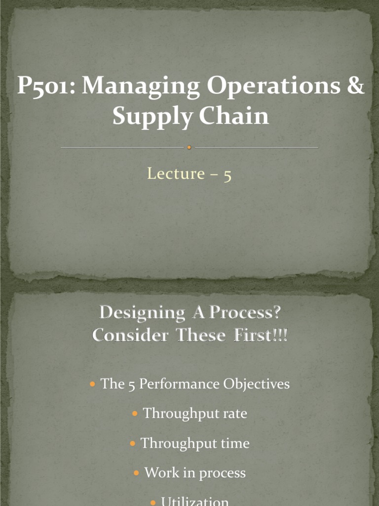 Lecture-5-Process Selection & Layout Design | PDF | Inventory | Sales