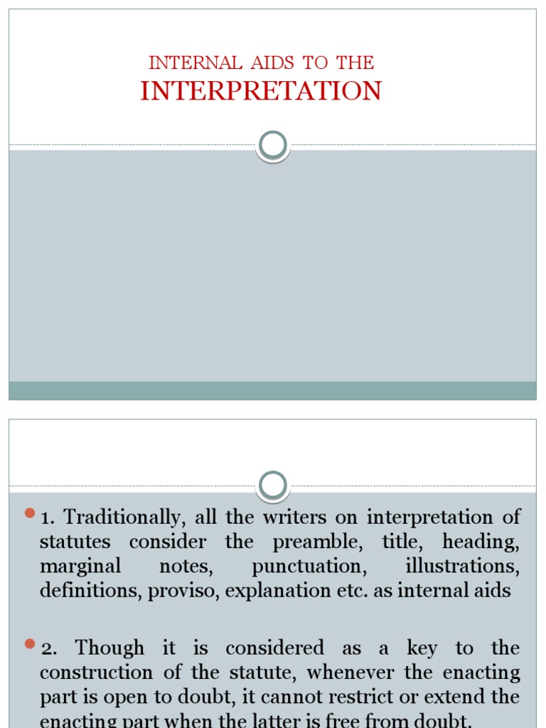 Internal Aids To The Interpretation | PDF | Constitutional Law | Legal ...