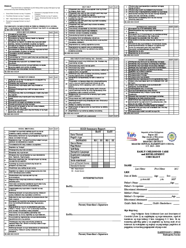 ECCD - Filipino | PDF