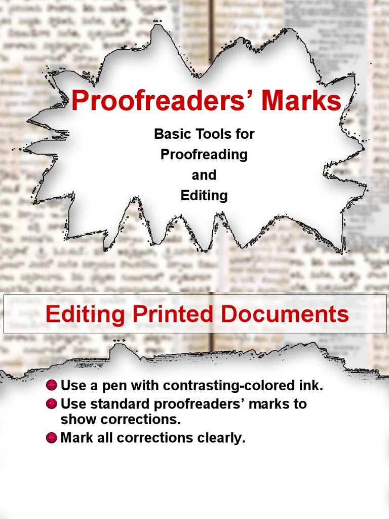 Proofreaders' Marks: Basic Tools For Proofreading and Editing | PDF ...