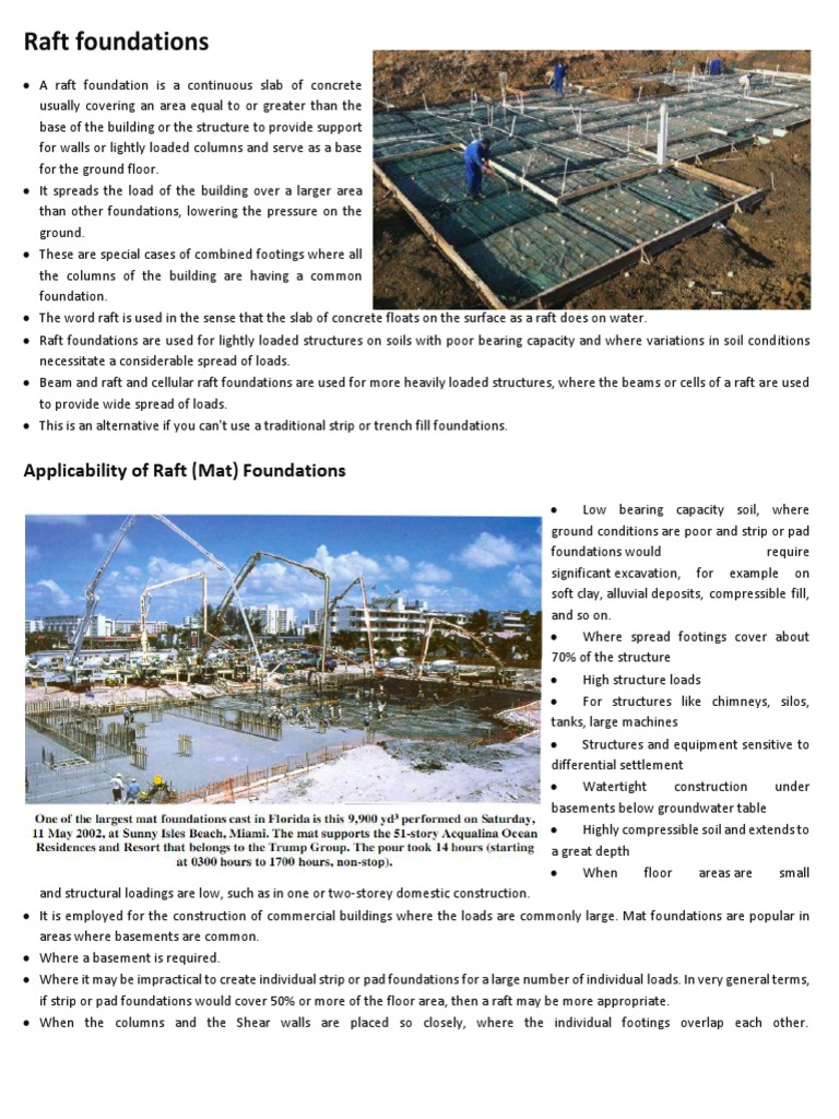 Applicability of Raft (Mat) Foundations | PDF | Deep Foundation | Buoyancy