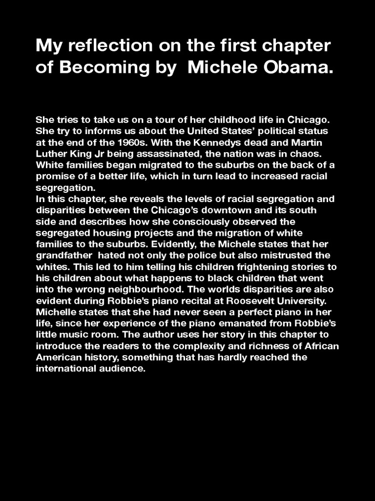 Michelle Obama's Childhood Reflections | PDF | Social Science | General ...