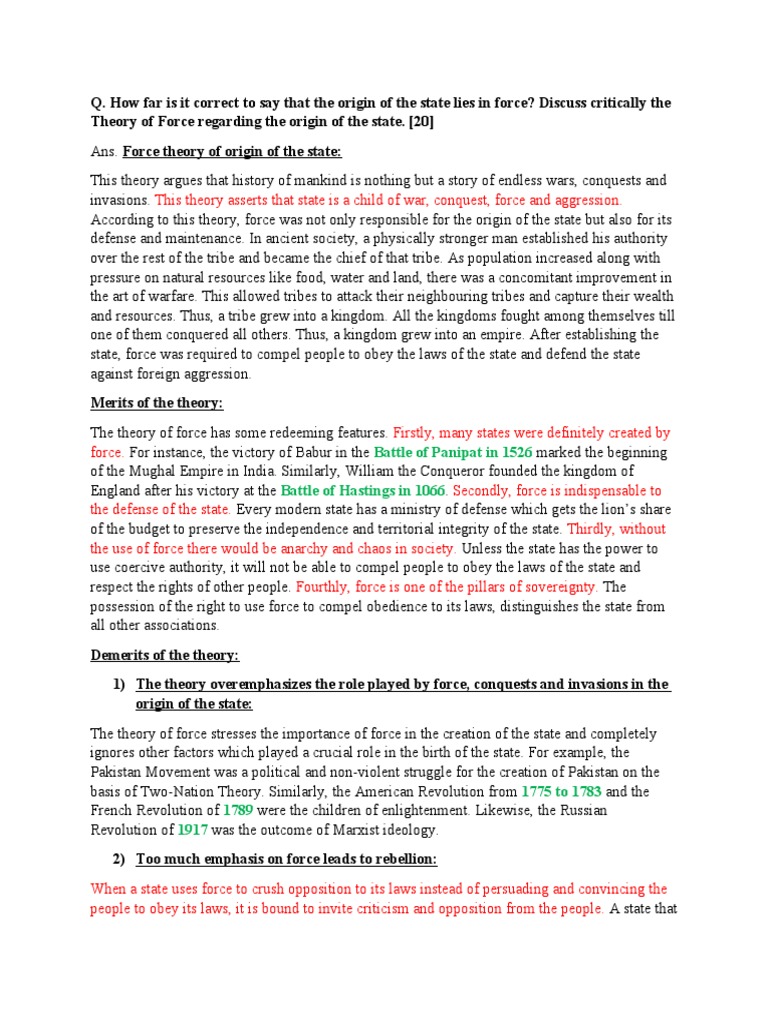 Origin of State Theories | PDF | Social Contract | Separation Of Church ...