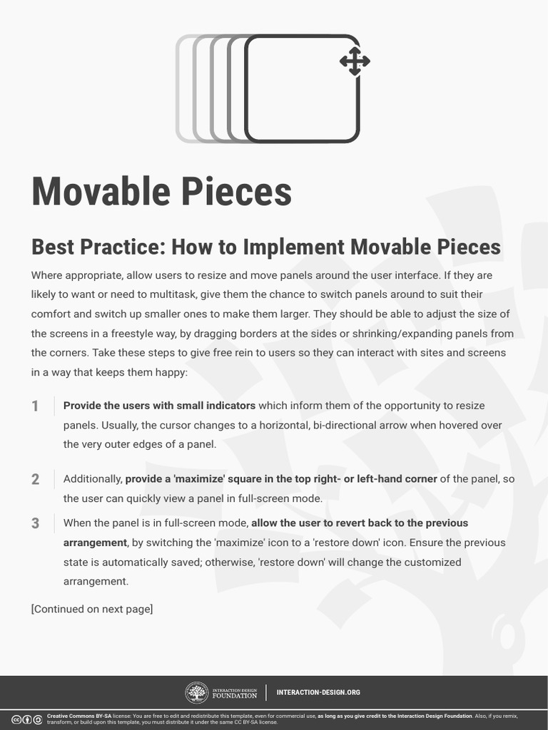Best Practice: How To Implement Movable Pieces | PDF | Creative Commons ...