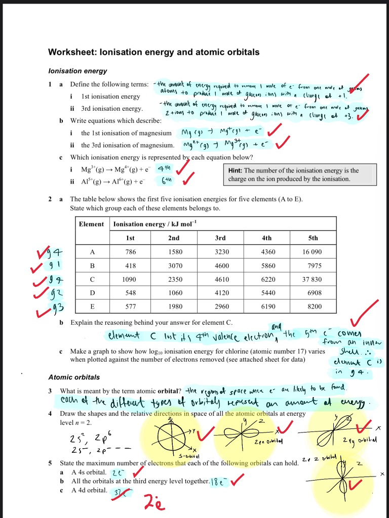 Ionisation Energy and Atomic Orbitals | PDF
