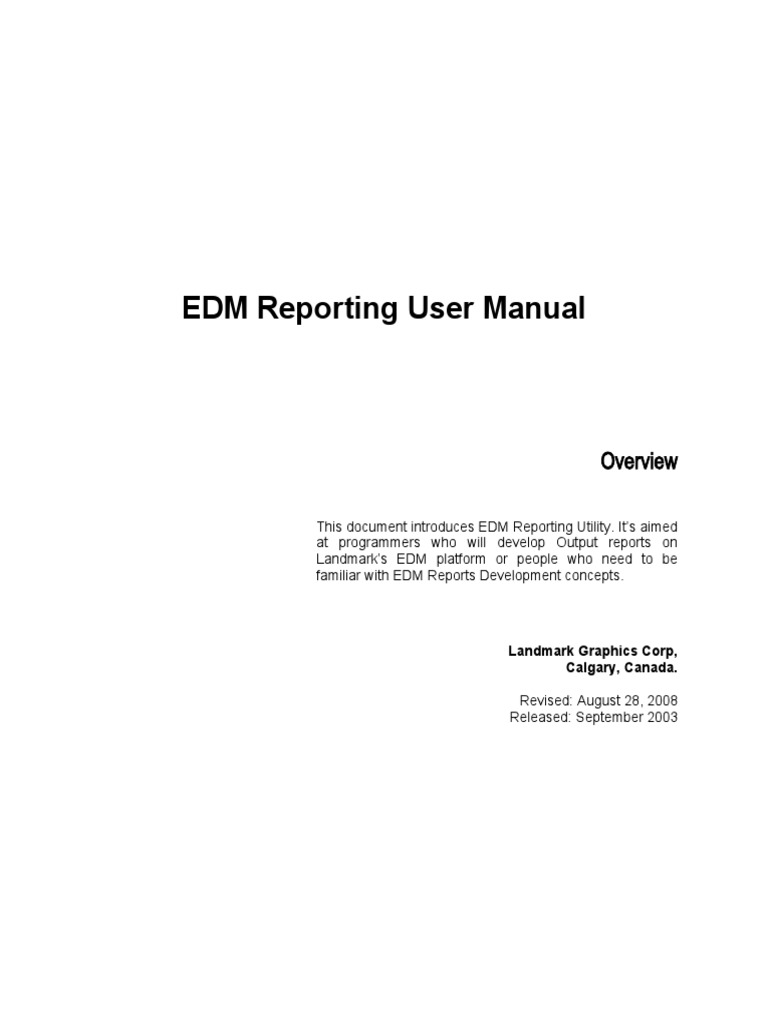 EDM Reporting User Manual | PDF | Parameter (Computer Programming) | Xml