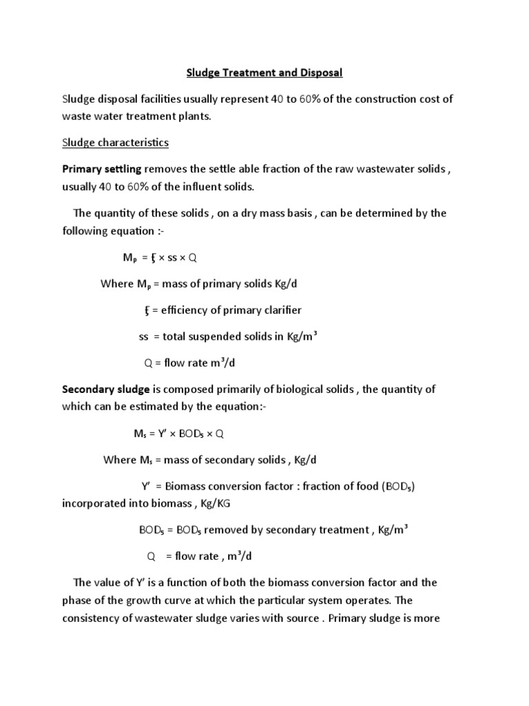 Sludge Treatment and Disposal | PDF | Sewage Treatment | Anaerobic ...