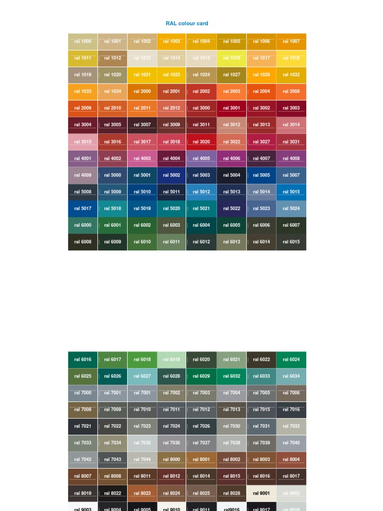 Jotun-RAL Colour Card | PDF | Technologie et ingénierie