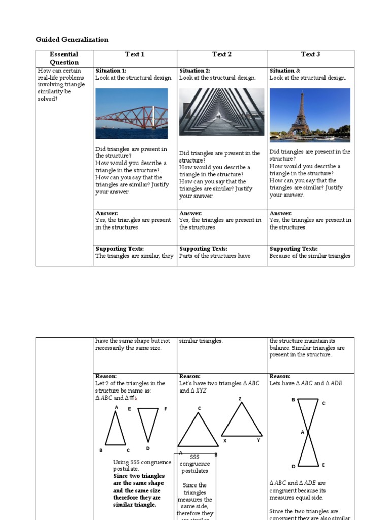 Guided Generalization Essential Text 1 Text 2 Text 3: Situation 1 ...